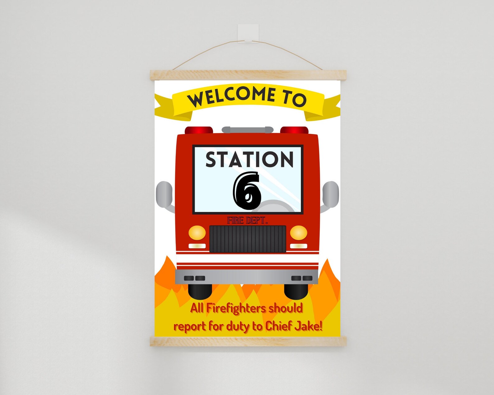 Firefighter Welcome Sign | Fireman Birthday Party Sign | Printable ...