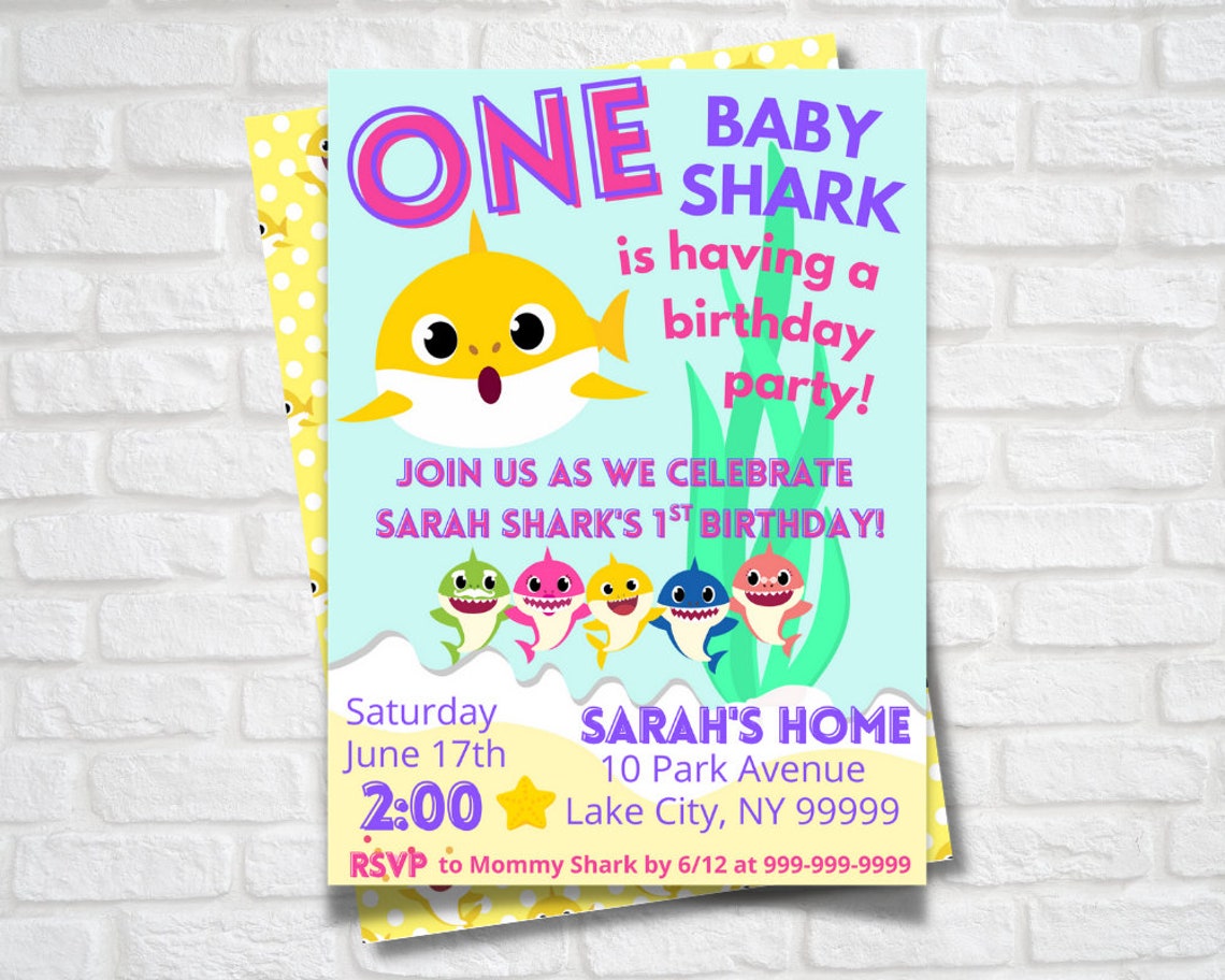 Baby Shark Birthday Invitation | Printable Invitation | Baby Shark 1st ...