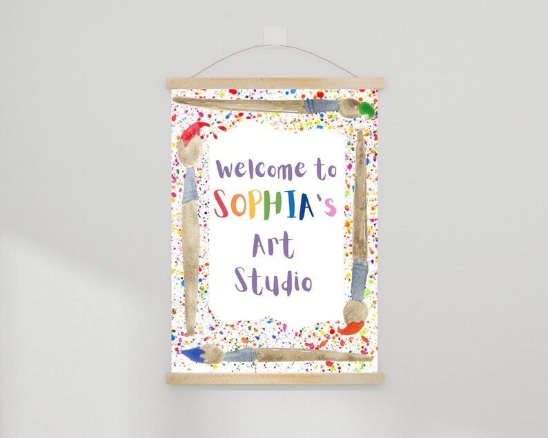 Artist Party Welcome Sign | Art Birthday Party Sign | Printable Welcome ...