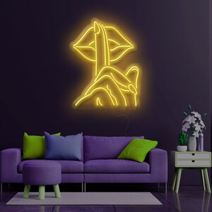 Lips and Finger Shh Neon Sign Custom Neon Sign Neon Sign - Etsy