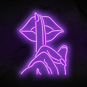 Lips and Finger Shh Neon Sign Custom Neon Sign Neon Sign - Etsy