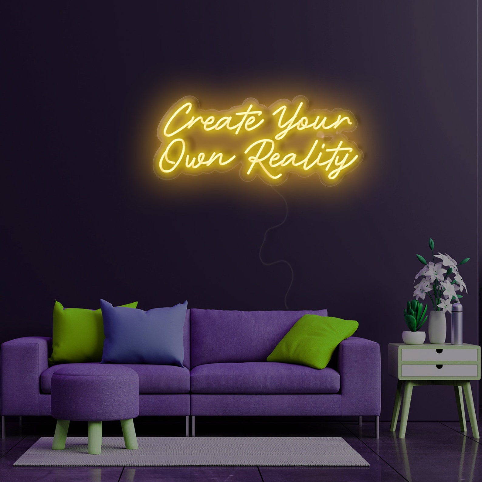 Create Your Own Reality Neon Sign Custom Neon Sign Led Neon Etsy