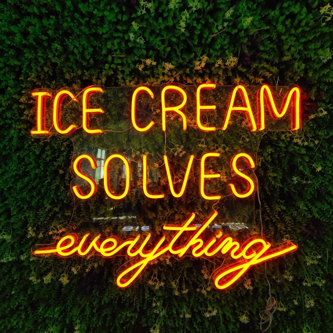Ice Cream Solves Everything Neon Sign Ice Cream Shop Neon - Etsy