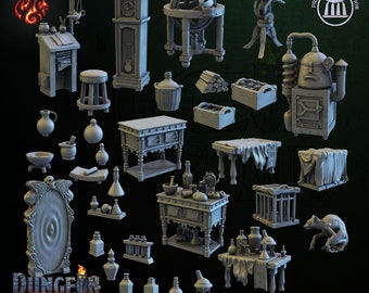 Alchemy Lab Equipment RPG Terrain 32-54mm Terrain - Etsy