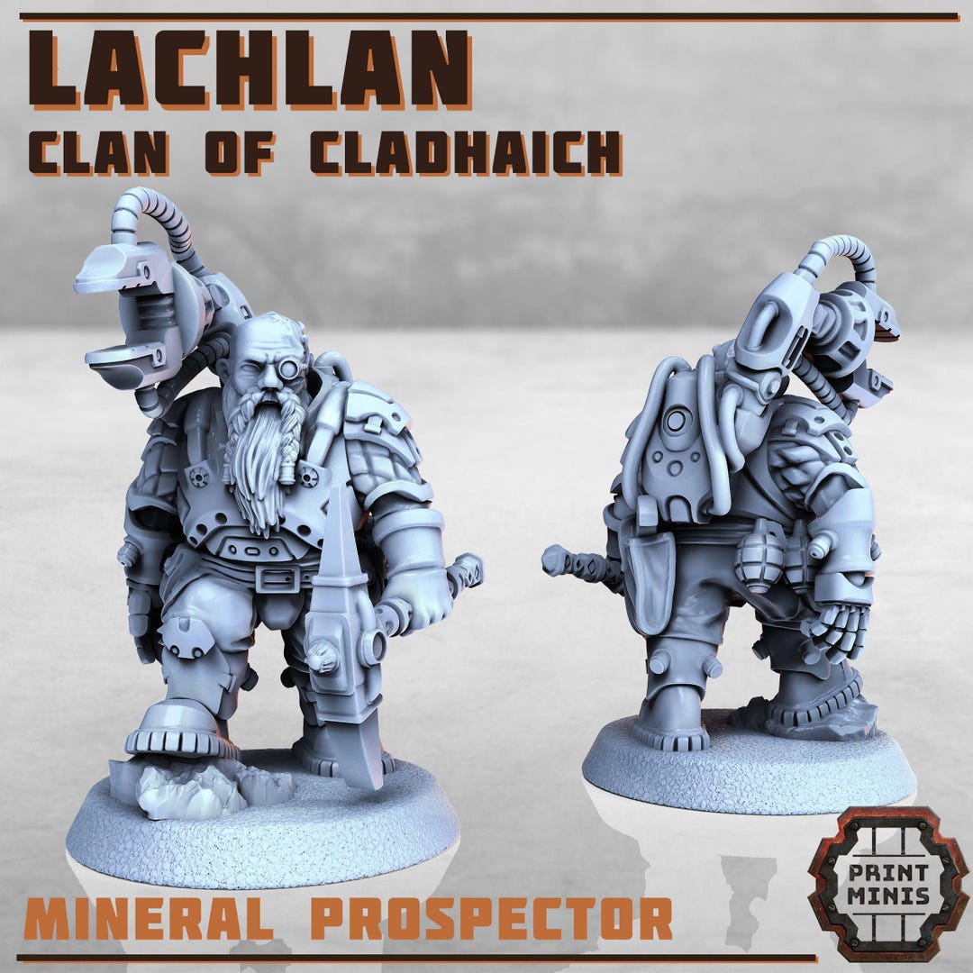 Lachlan, Clashaich Prospector - Print Minis | 28mm and 32mm | Wargaming ...