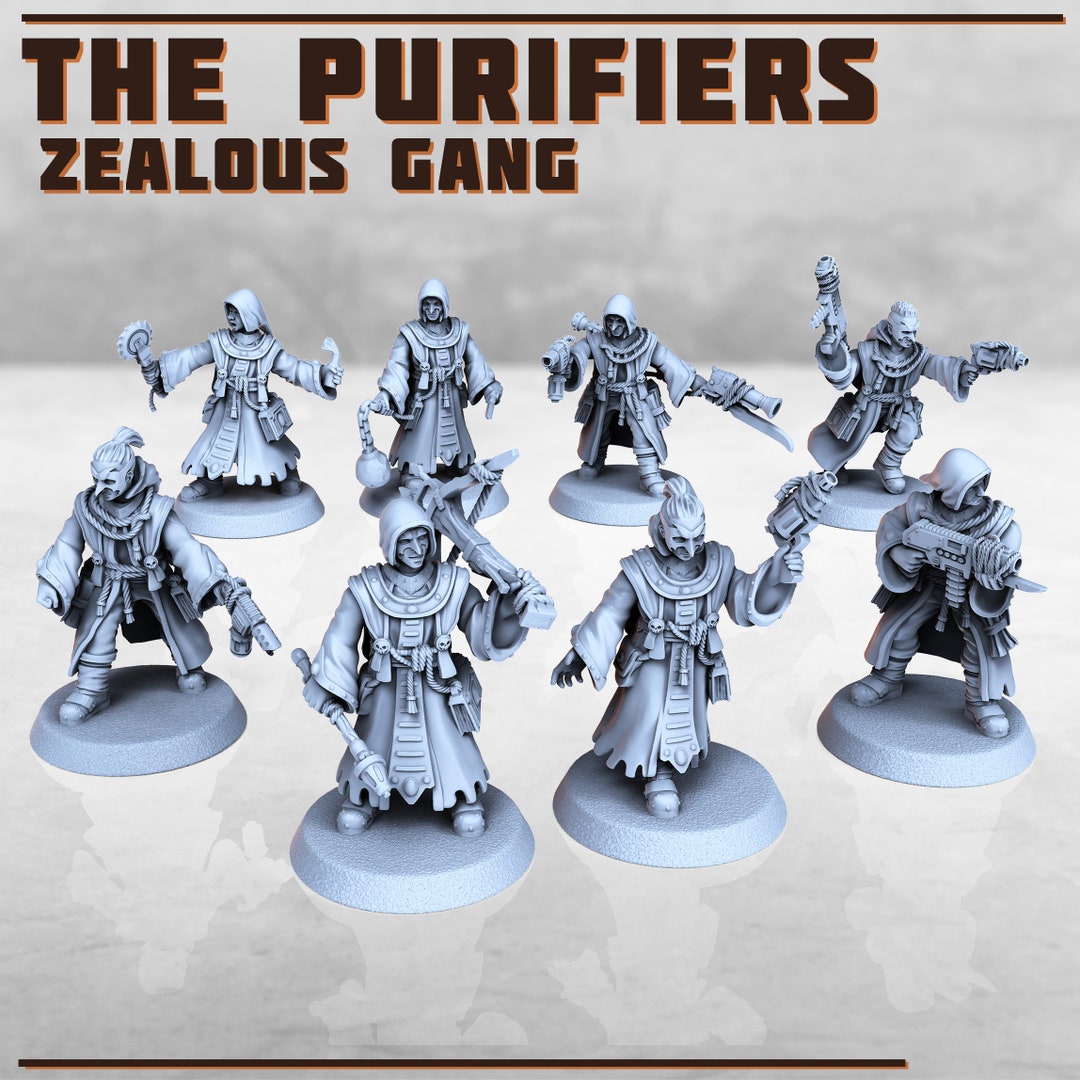 Purifiers Gang, Scifi Cultists Print Minis Sci Fi Light Infantry 28mm ...