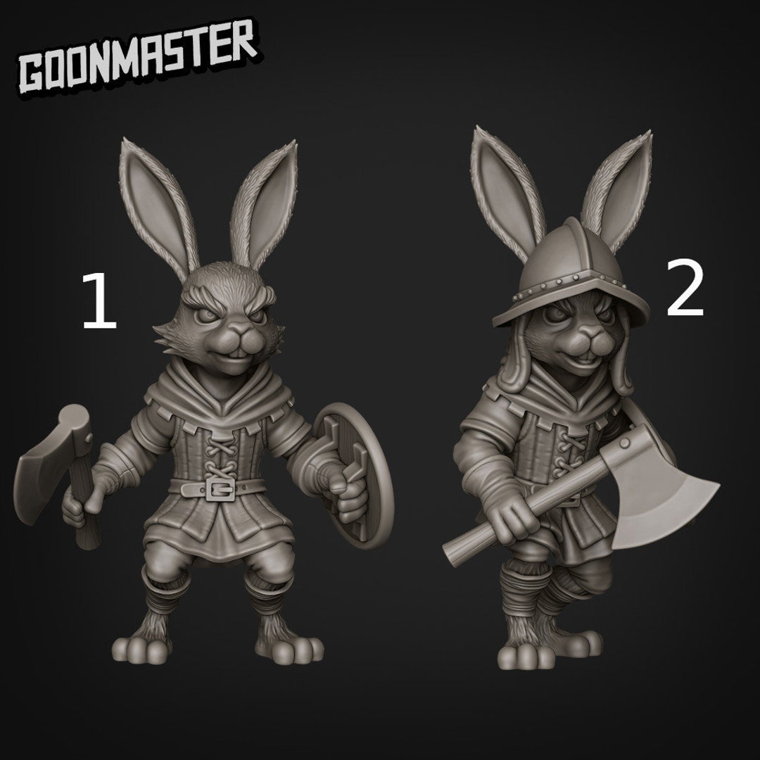 Rabbit Axe Soldier - Goonmaster | Bunny Brigade Miniature | Wargaming ...