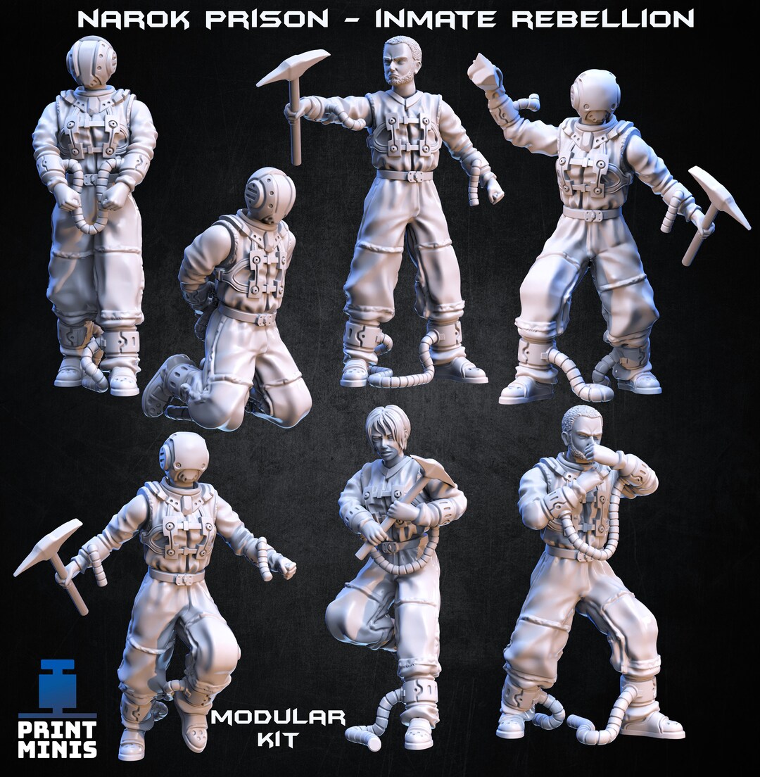 Narok Modular Prisoners - Print Minis | Sci Fi | Prison | Mercenary ...