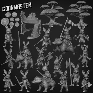 Rabbit Knight Badger Mount Goonmaster Bunny Brigade Miniature Wargaming ...