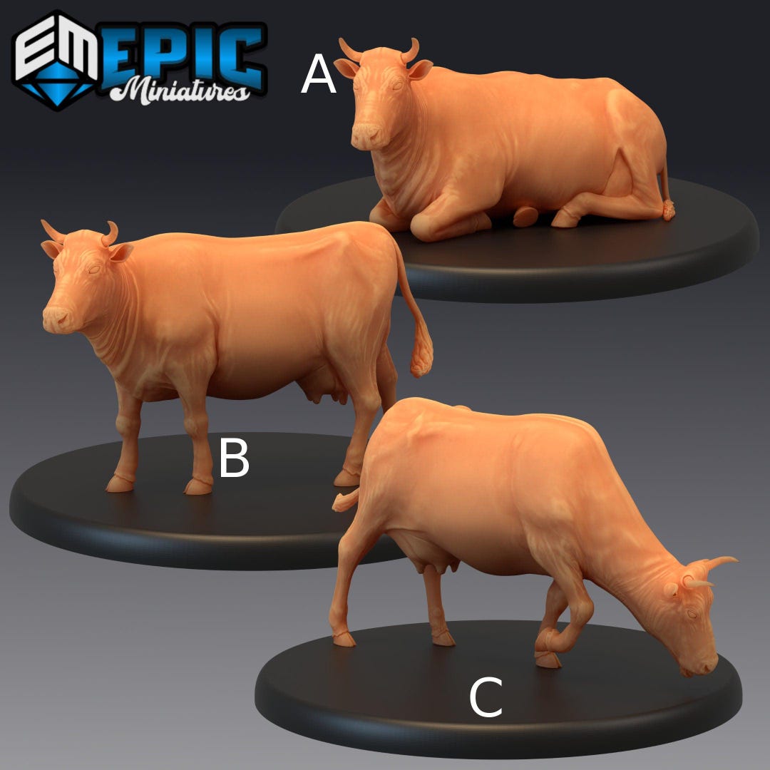Farm Animal Cow - Epic Miniatures | 28mm and 32mm | Wargaming | Dnd ...