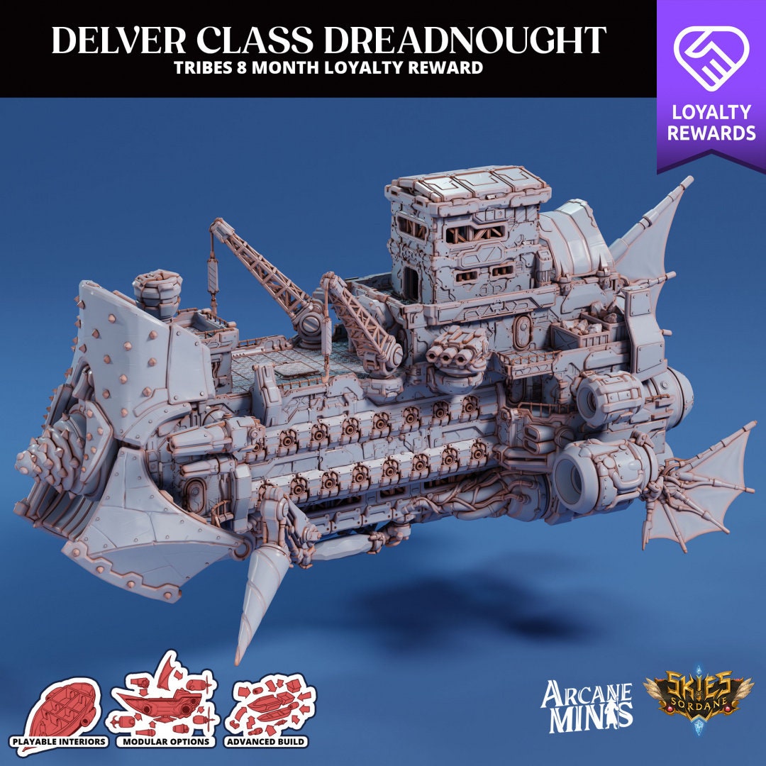 Delver Dreadnought - Sordane Publishing | 32mm | Airship | Massive ...