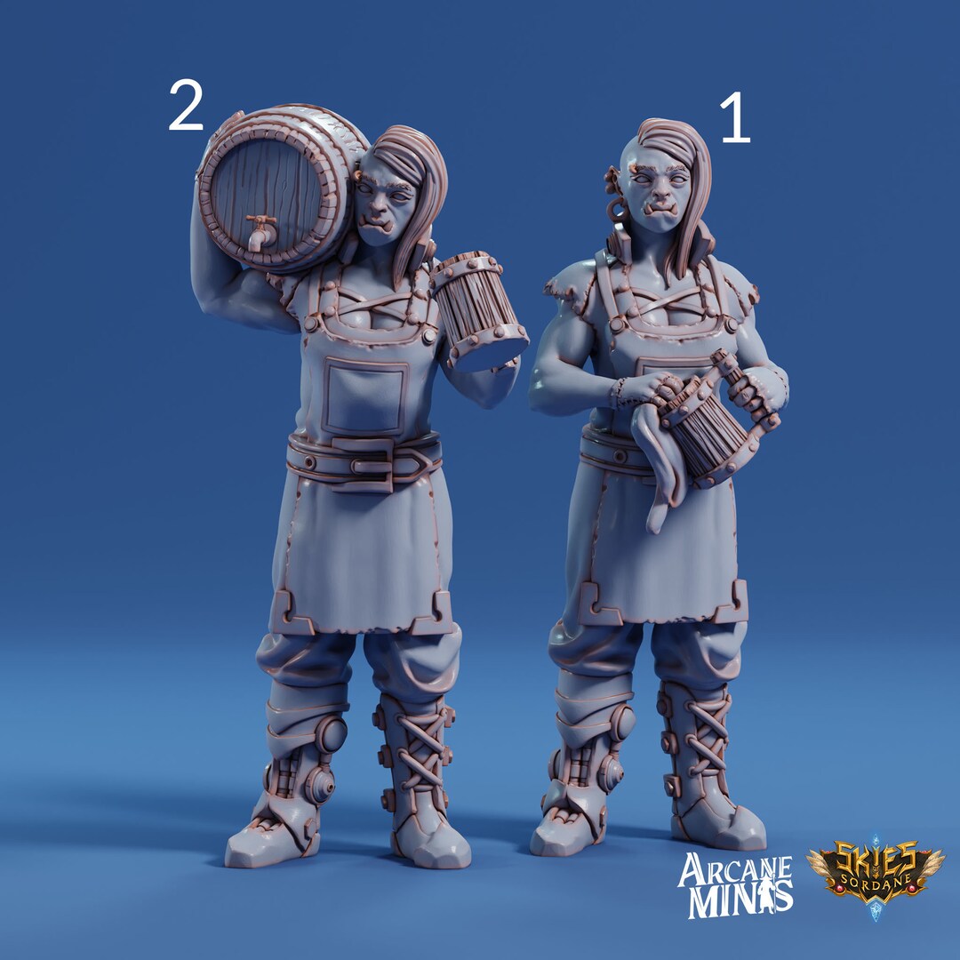 Half Orc Tavern Owner Arcane Minis 32mm Barkeep Bartender Keg - Etsy