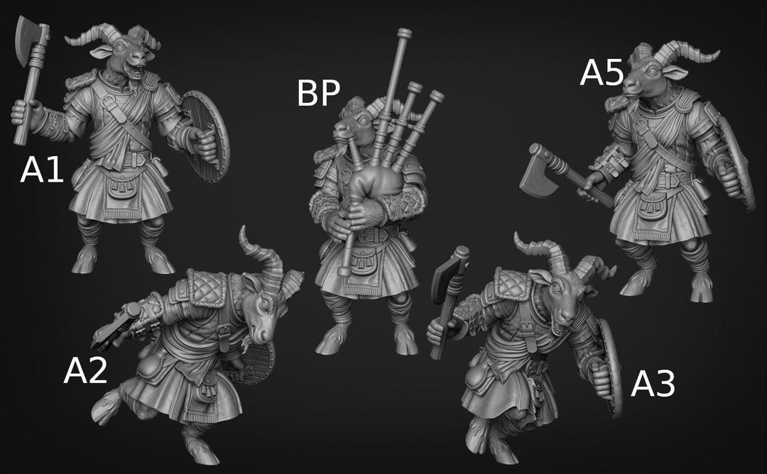 Gruff Goat Warriors - Goonmaster | 28mm and 32mm | Wargaming | Dnd ...