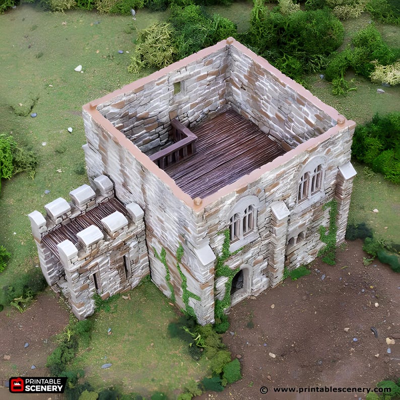 Norman Square Keep. King and Country, 15mm, 28mm, 32mm - Printable ...
