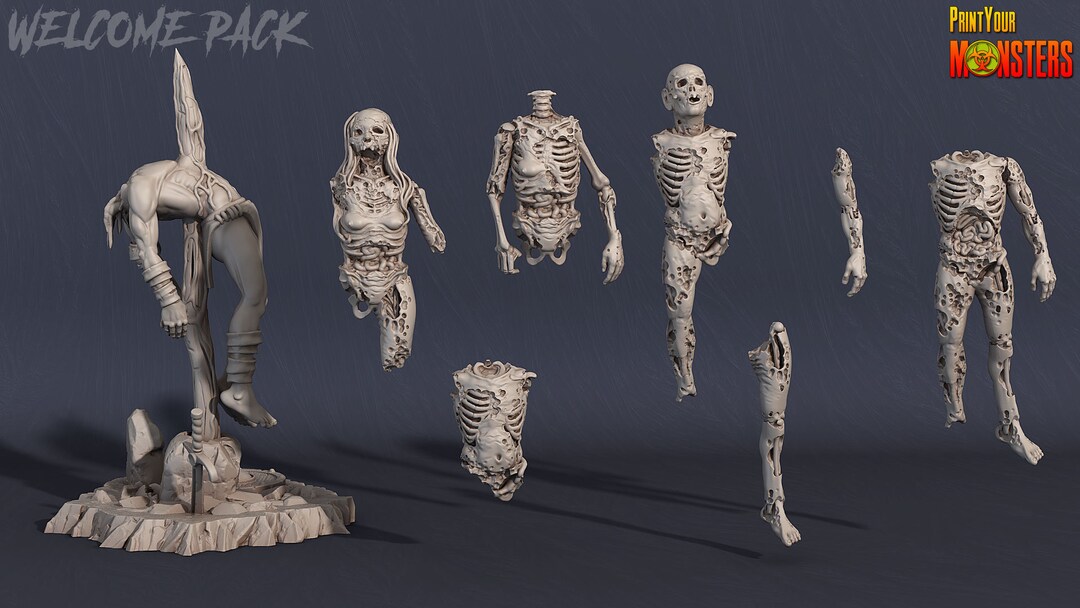 Rotting Cadaver Pack - Print Your Monsters | D&D | 32mm | Dead Bodys ...