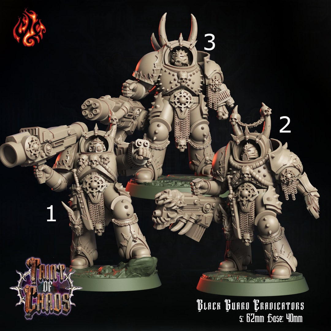 Black Guard Eradicators, Chaos Heavy Gunners - Crippled God Foundry ...