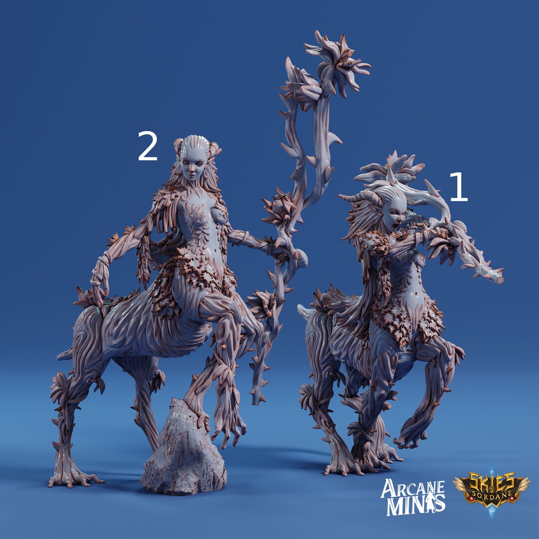 Thornbark Dryad Arcane Minis the Tangled Hunt 32mm Demon Centaur Wood ...