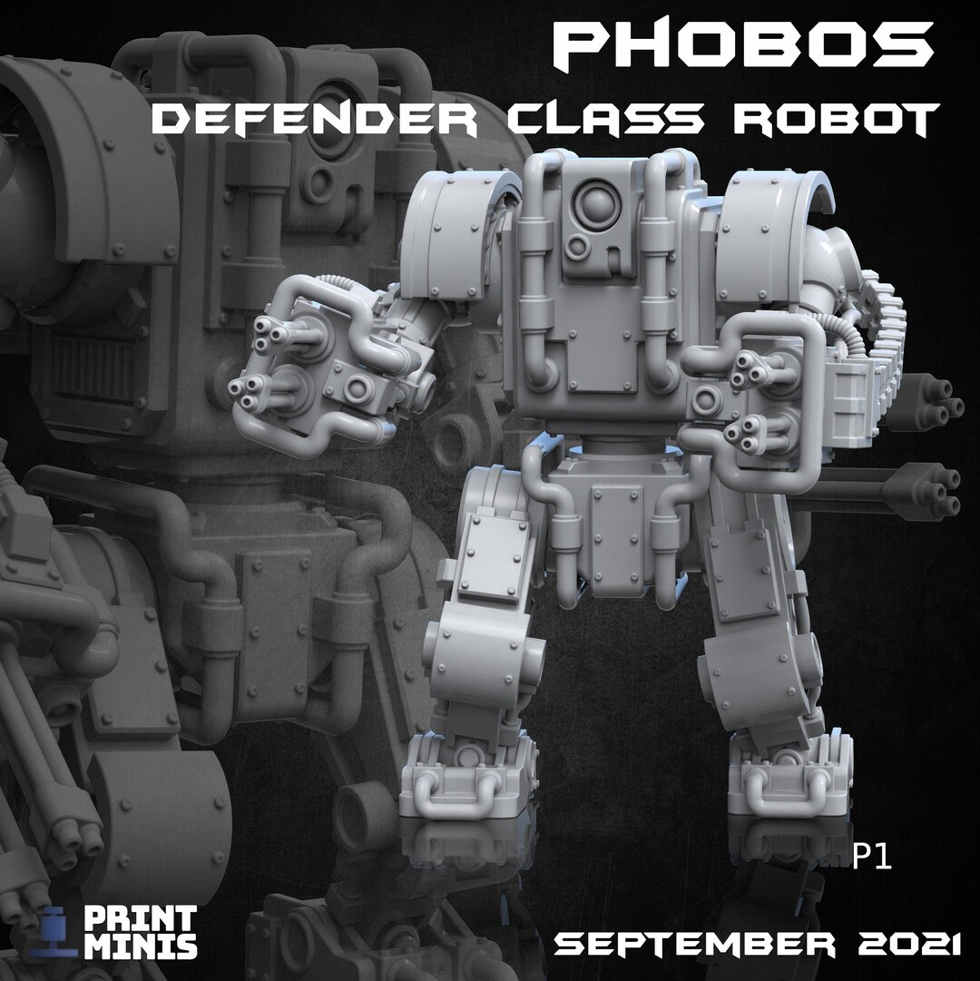 Defender Class Robot - Print Minis | 28mm and 32mm | Wargaming | Dnd ...