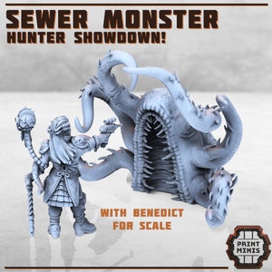 Sewer Monster Print Minis Sci Fi Monster Giant Slug Alien - Etsy