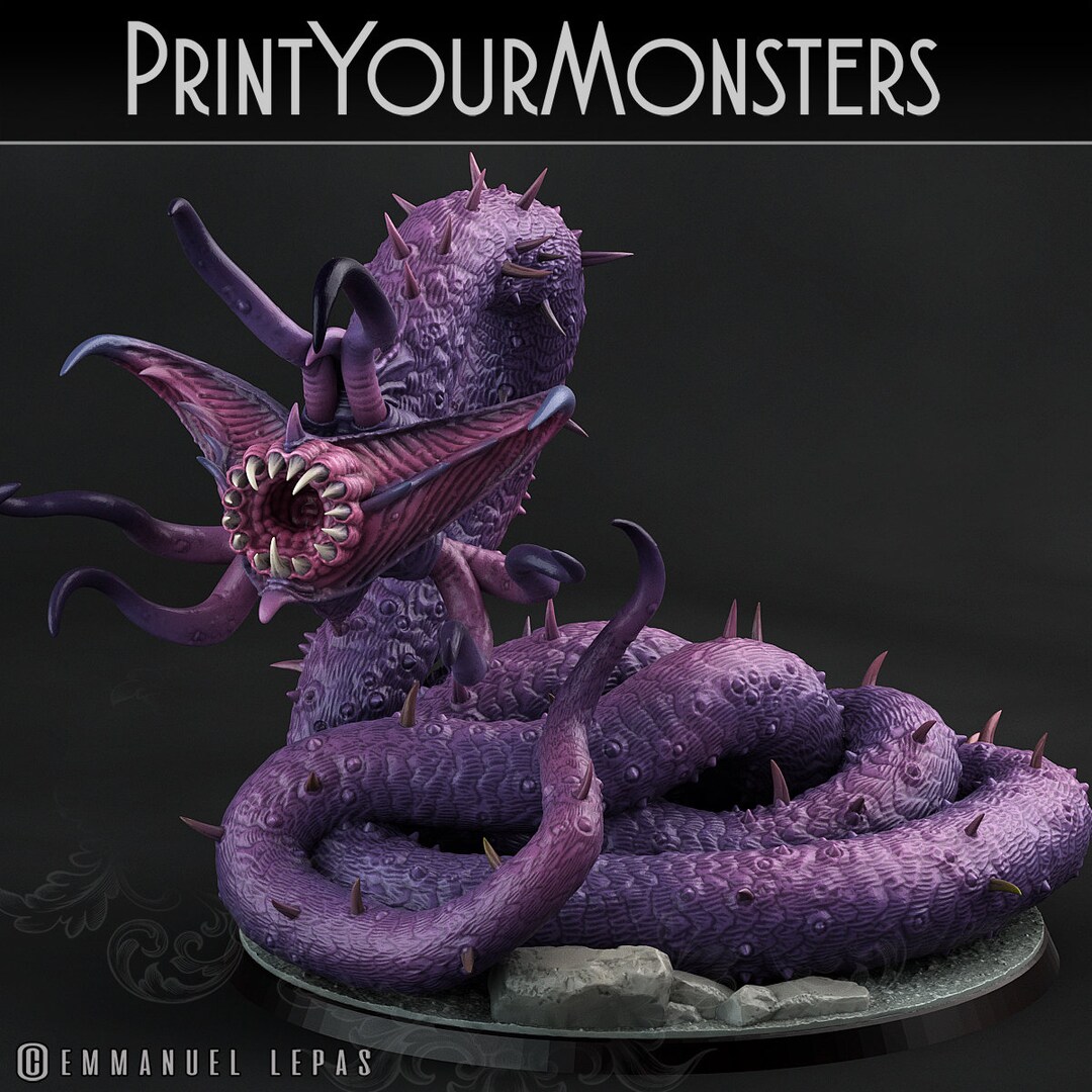 Necrothelid Print Your Monsters 32mm Scale Mindflayer Worm Neothilid - Etsy