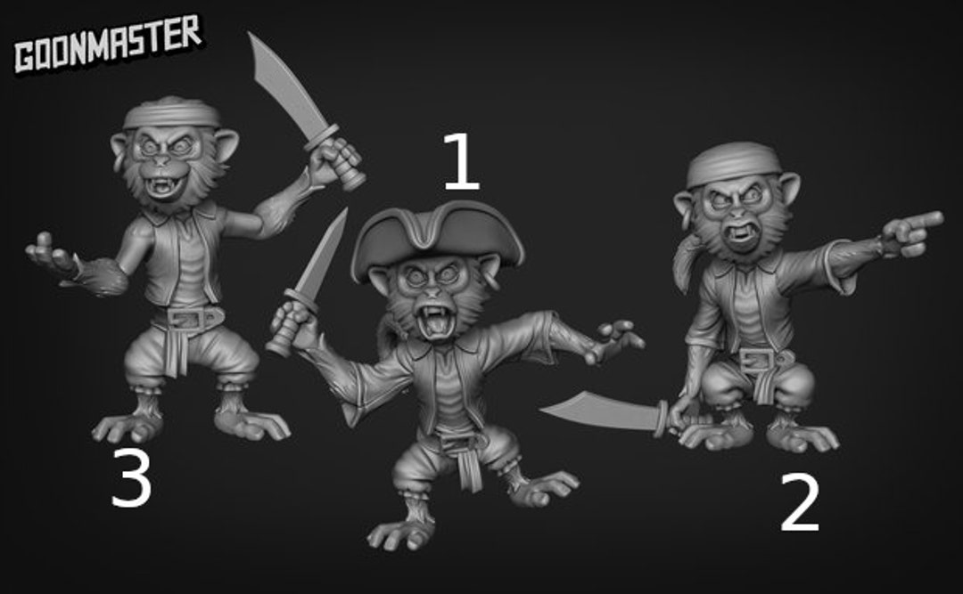 Monkey Deckhand Goonmaster Miniature Wargaming Roleplaying Games 32mm ...