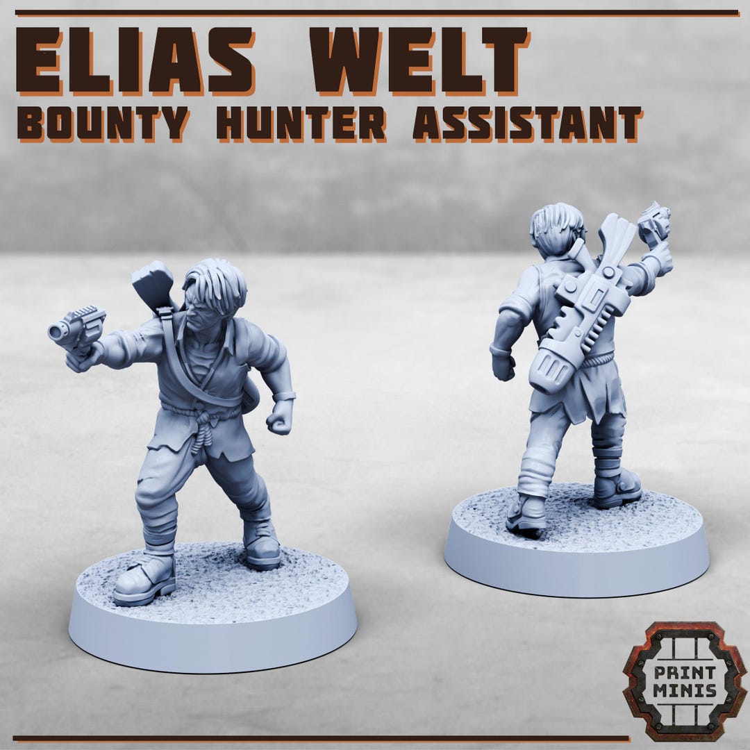 Elias Welt, Bounty Hunter Assistant - Print Minis | 28mm and 32mm ...