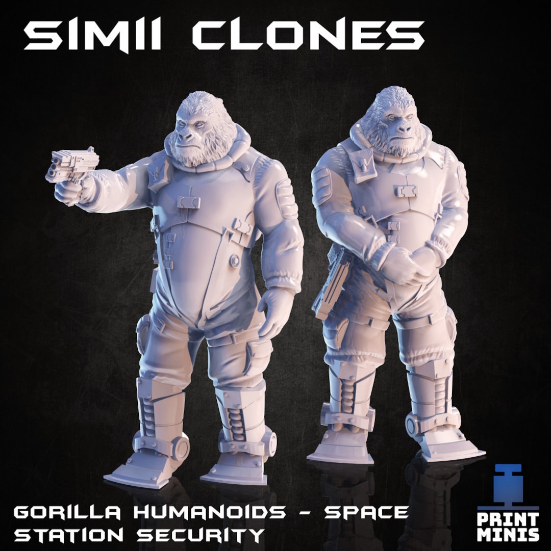 Gorilla Humanoid Clone Simii - Print Minis | 28mm and 32mm | Wargaming ...