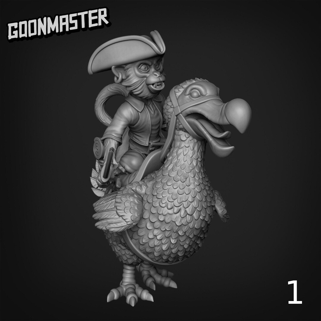 Dodo Mounted Pirate Monkey - Goonmaster | 28mm and 32mm | Wargaming ...