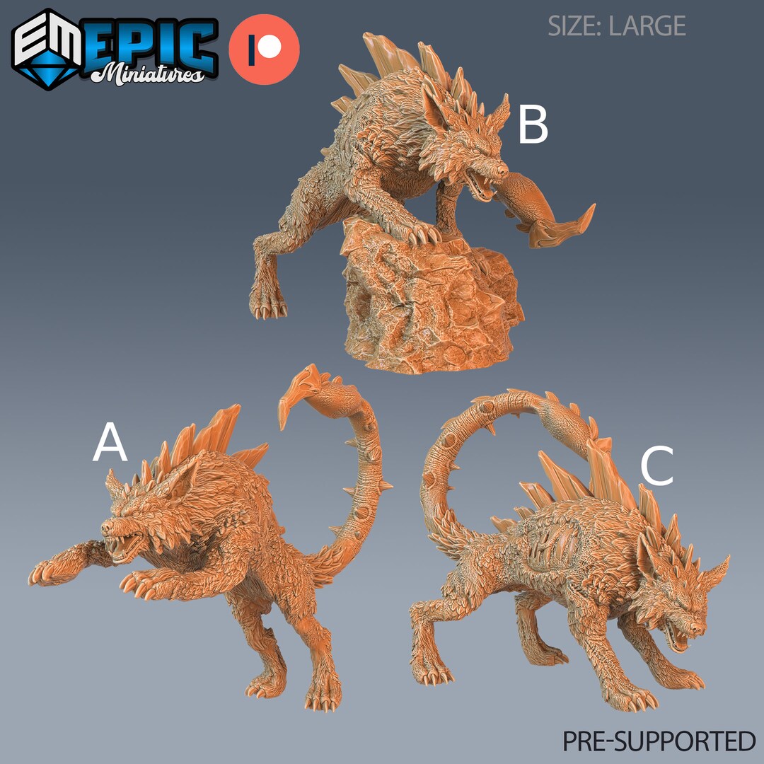 Lupion Wolf Scorpion Epic Miniatures 28mm 32mm Chimera Manticore - Etsy