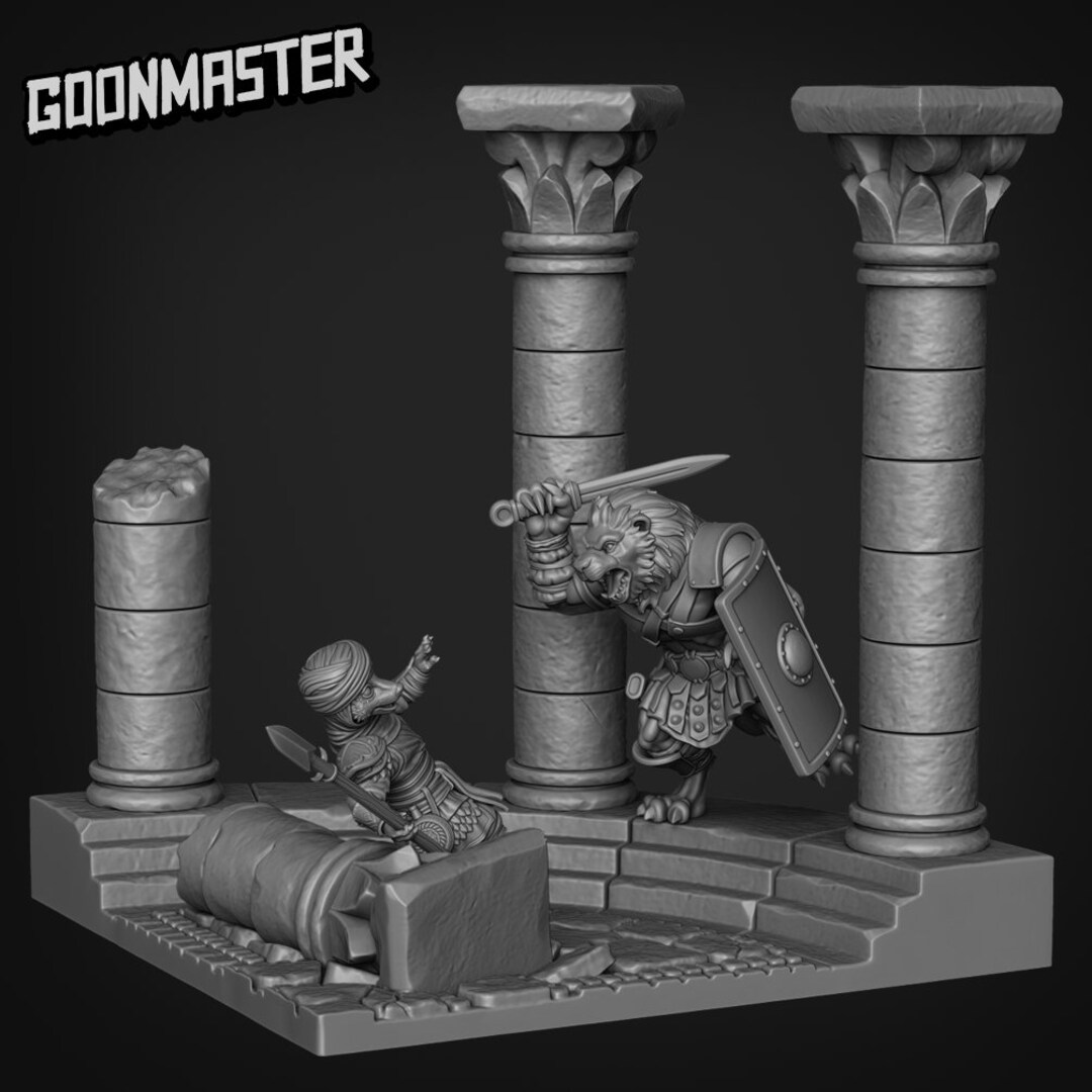 Cat Fight Diorama- Goonmaster | Legendary Lions Miniature | Wargaming ...