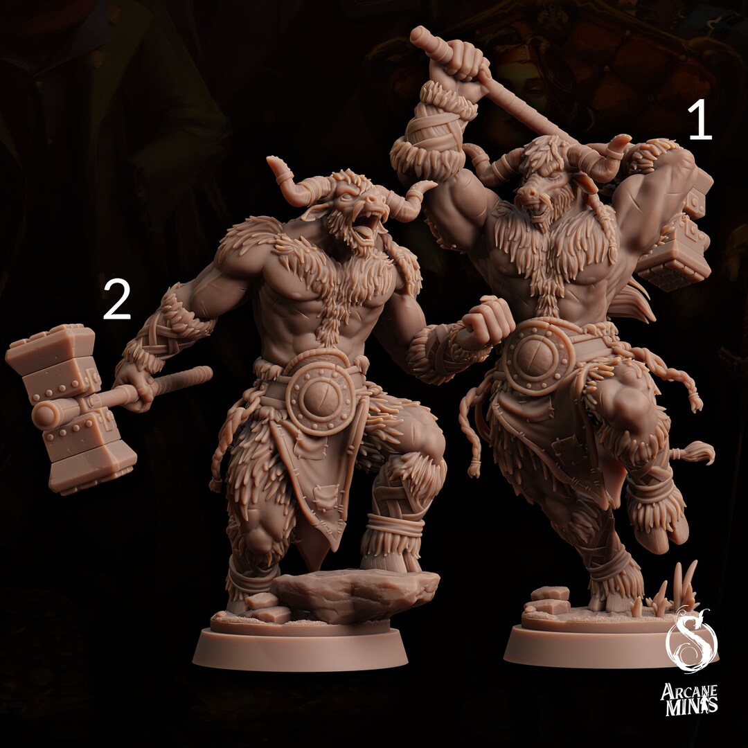 Tauriontaur Barbarian, Minotaur Warrior - Arcane Minis - Etsy
