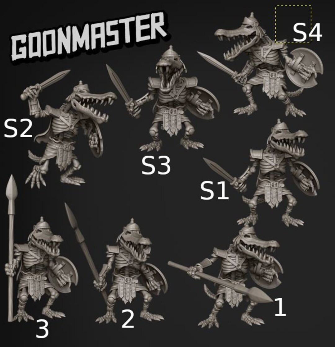 Crocodile Skeleton Warrior - Goonmaster - Etsy