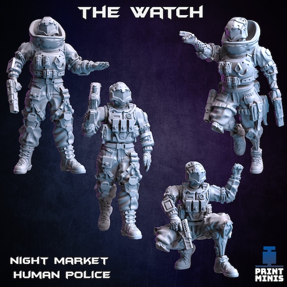 The Watch Modular Night Market Police Print Minis Sci Fi - Etsy