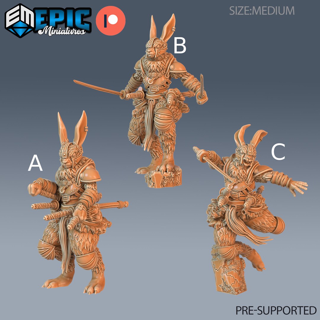Rabbit Folk Blade Master - Epic Miniatures | 28mm | 32mm | Easter ...