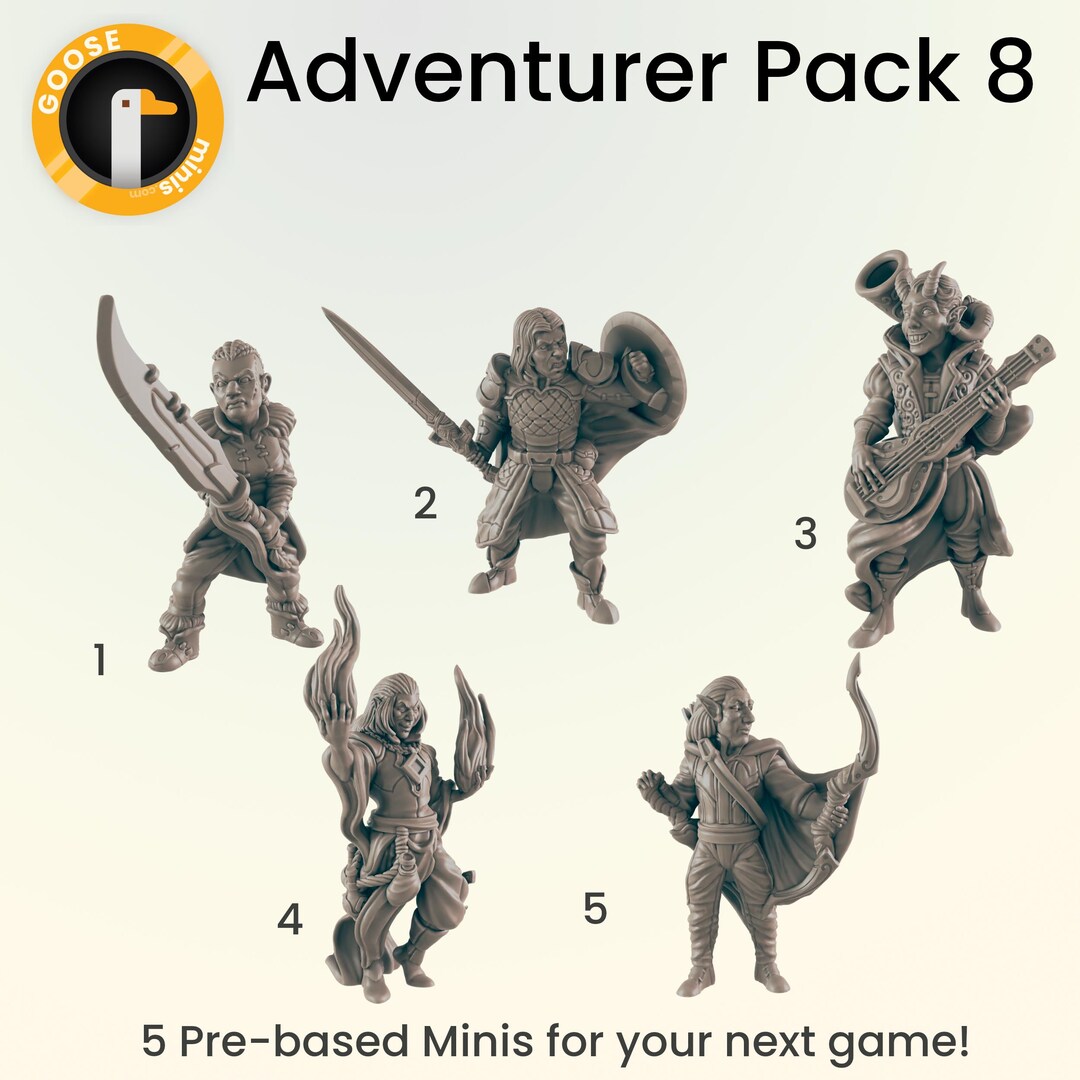 Adventurer Pack 8 Ec3d Player Character 5 Pack Miniatures for Your Next ...