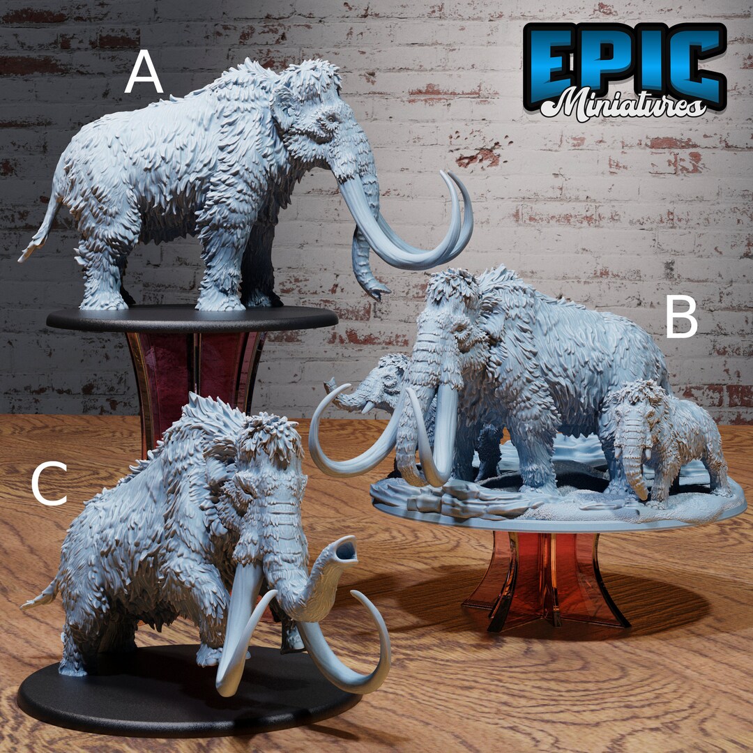 Mammoth - Epic Miniatures | 32mm | Ice Age Madness | Wooly | Elephant ...