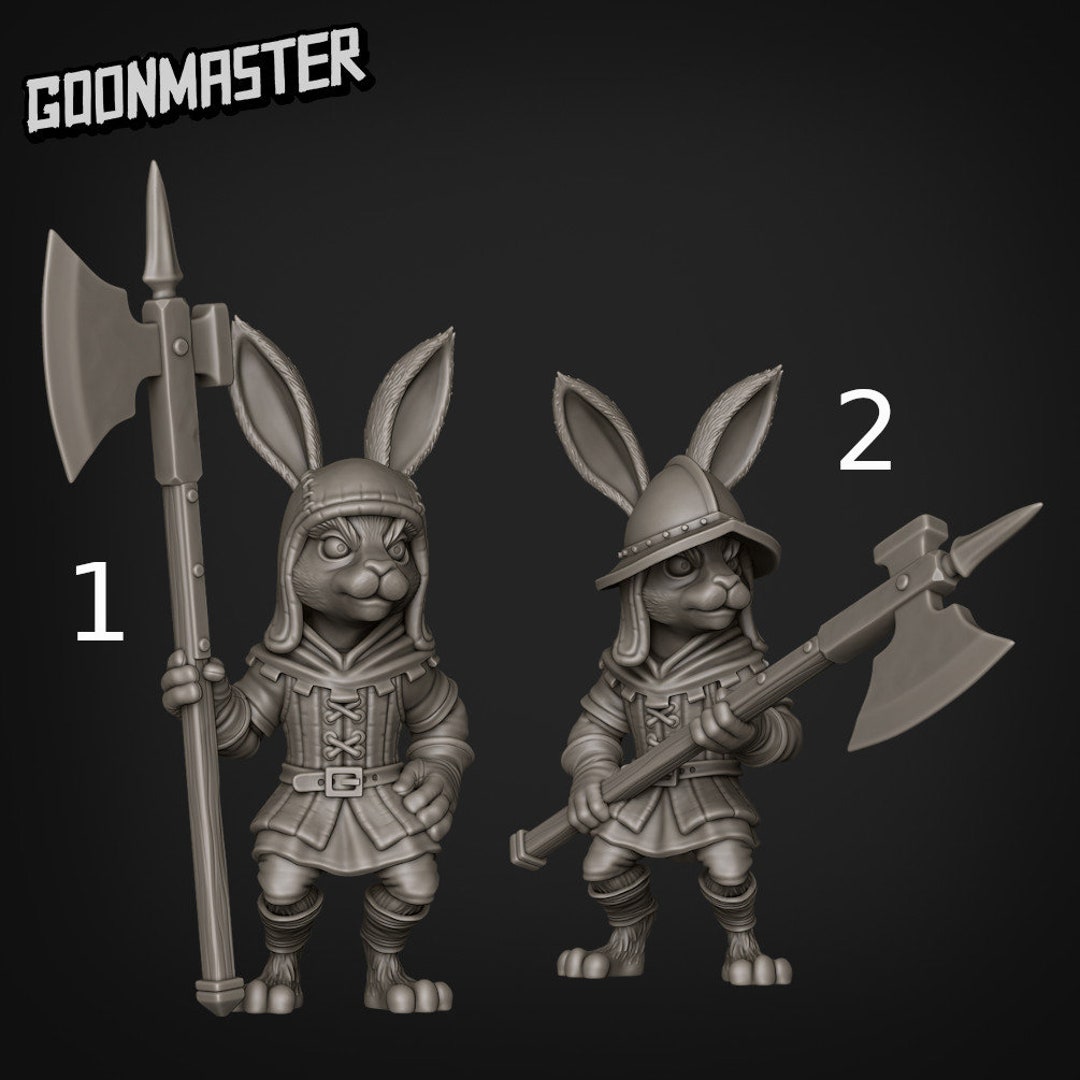 Rabbit Halberdier - Goonmaster | Bunny Brigade Miniature | Wargaming ...