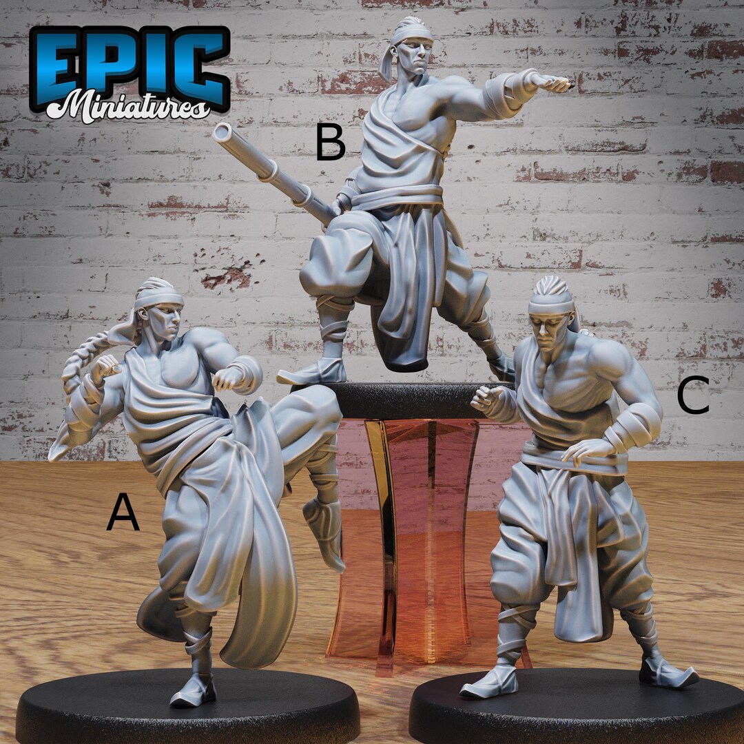 Martial Arts Monk - Epic Miniatures - Etsy