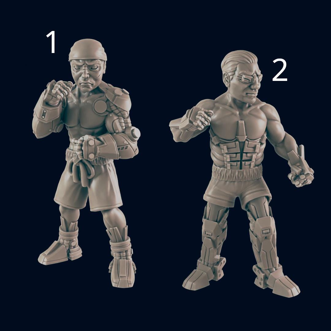 Prize Fighters. Cyberpunk Boxers - Ec3d | 28mm and 32mm | Wargaming ...