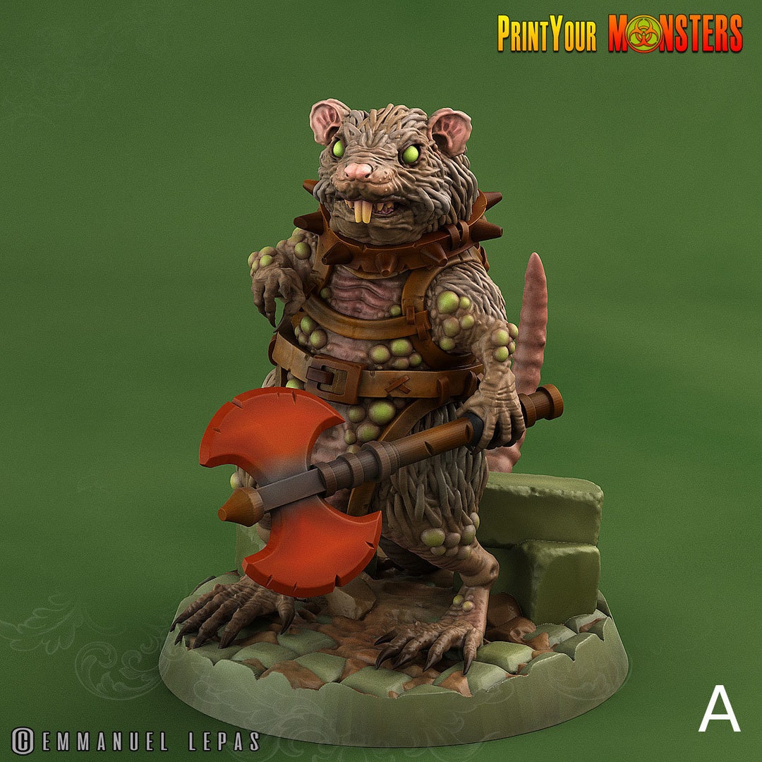 Toxic Rat Soldiers Print Your Monsters Toxic Rat Dominion 32mm Axe ...