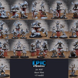 Werewolf Armored Female Epic Miniatures Beast Hunt 28mm 32mm Fighter ...