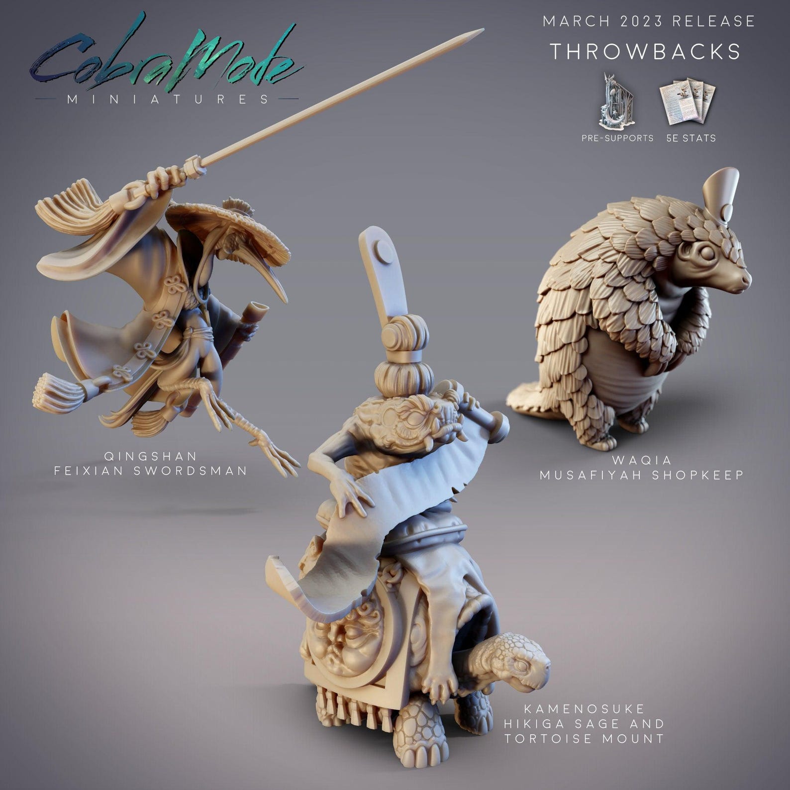 Guanghan Swordsman Indigo Jade, Rabbit Fighter - Cobramode | 28mm and ...