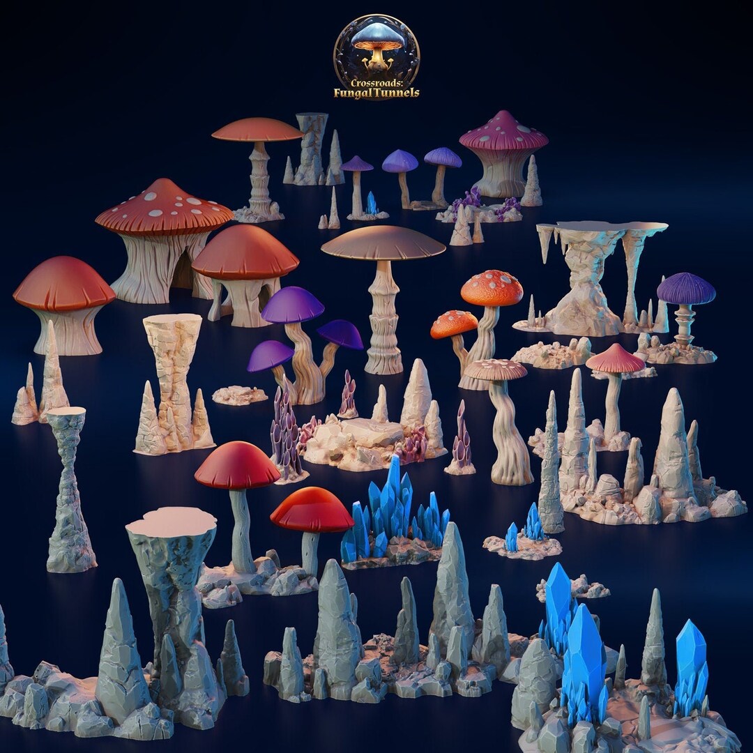 Giant Modular Mushrooms - Fungal Tunnels by 3dhexes | Big Fungus ...