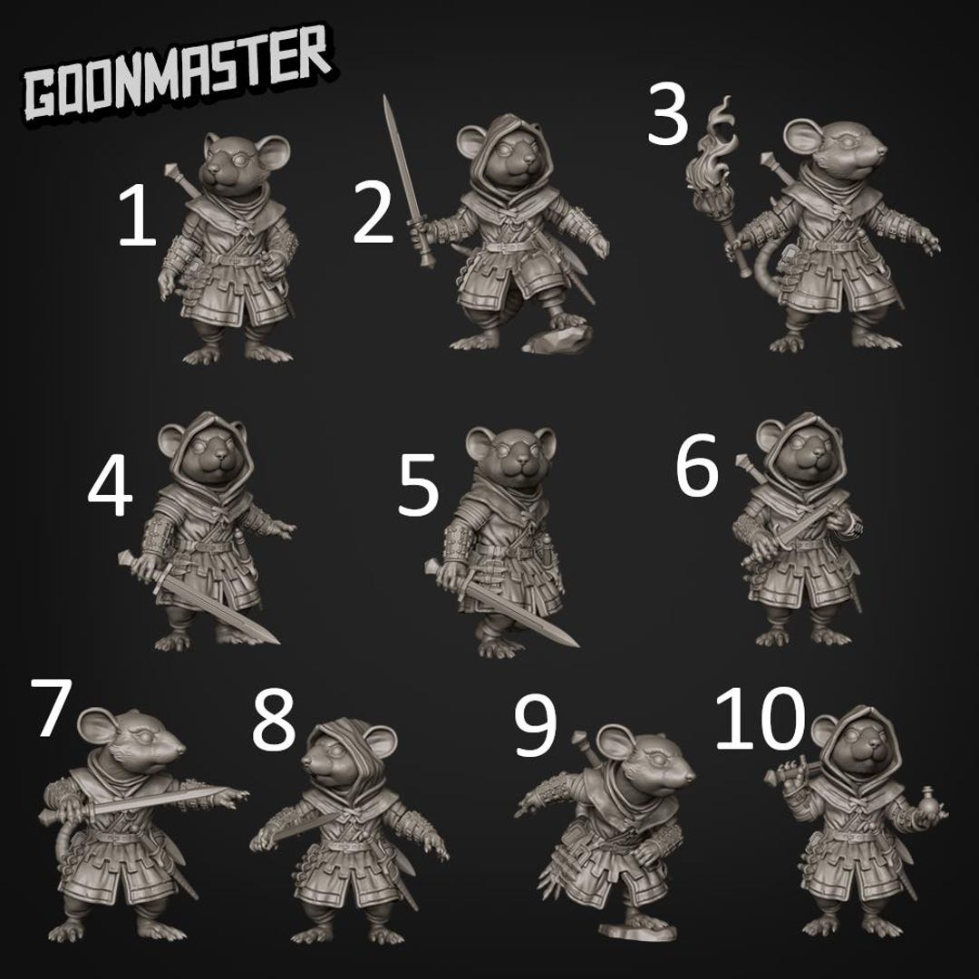 Medieval Mice, Mousefolk Mercenaries - Goonmaster | 28mm and 32mm ...