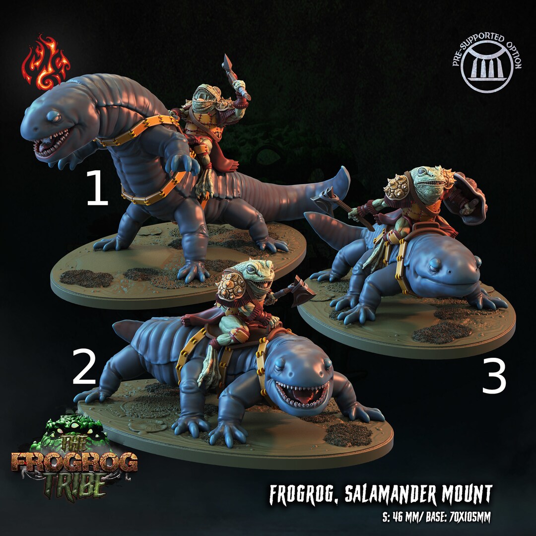 Frogrog Salamander Mounts Crippled God Foundry Frogrog Tribe D&D 32mm ...