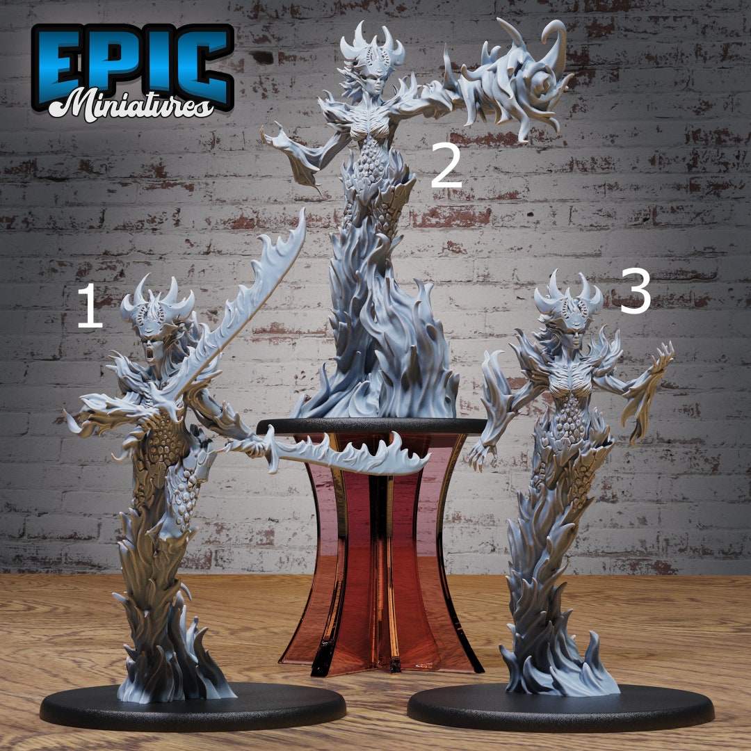 Fire Elemental Female - Epic Miniatures | Elemental Lands | 28mm | 32mm ...