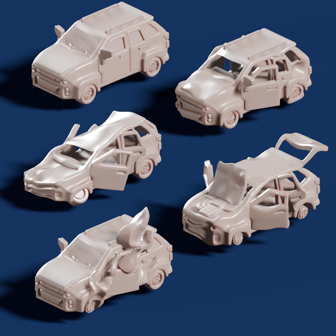 6mm Destroyed Cars - Porble Games | 28mm and 32mm | Wargaming | Dnd ...