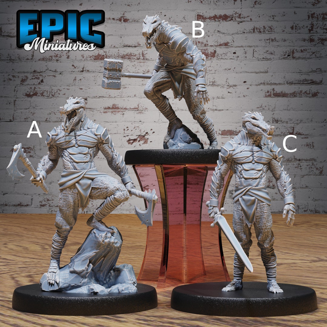 Crocodile Folk Warrior - Epic Miniatures | New World Conquest | 28mm ...