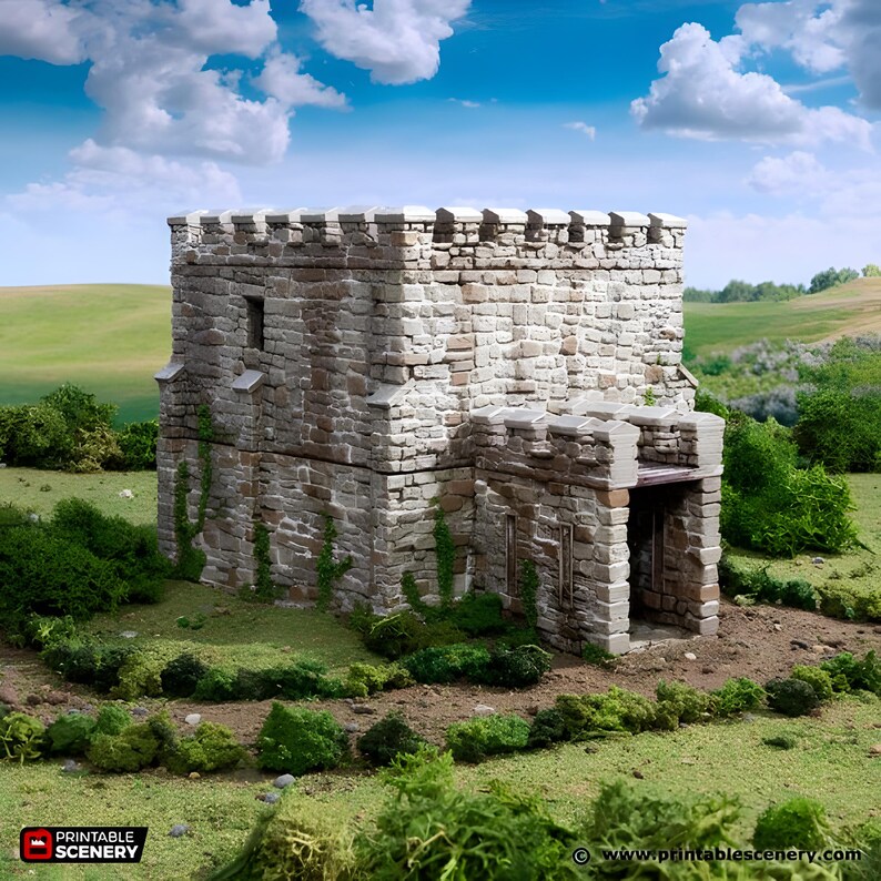Norman Square Keep. King and Country, 15mm, 28mm, 32mm - Printable ...