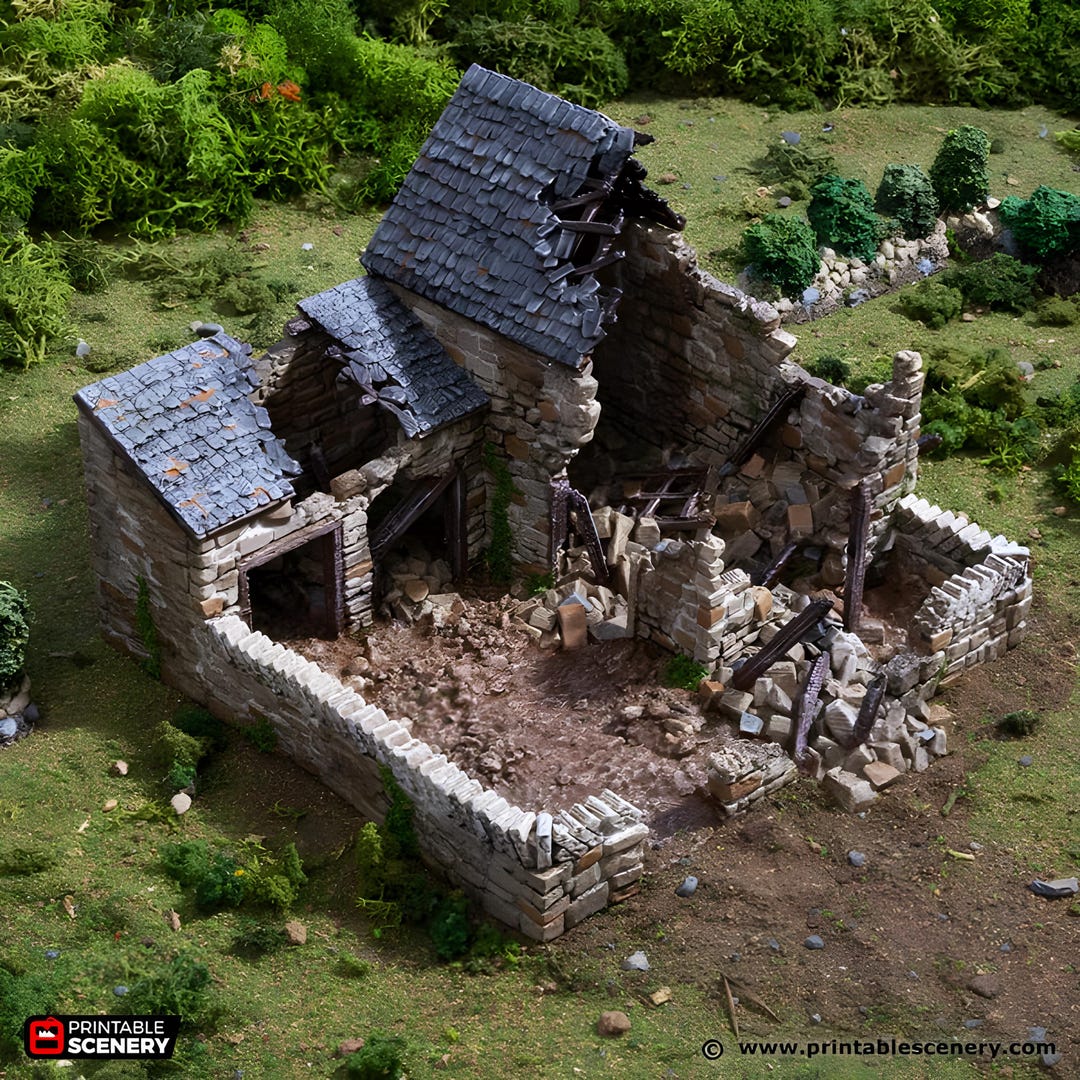 Ruined Farm Pig Pen. King and Country, 15mm, 28mm, 32mm - Printable ...